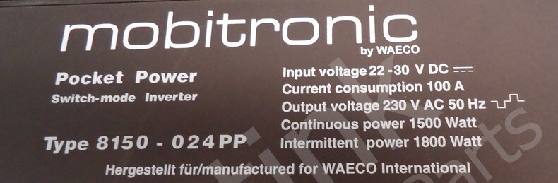 Mobitronic Pocket Power Inverter type 8150-024PP Used | Hattink Thermo ...