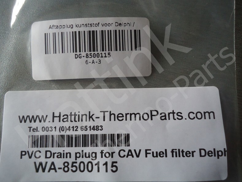 PVC Drain plug for CAV Fuel filter Delphi | Hattink Thermo Parts