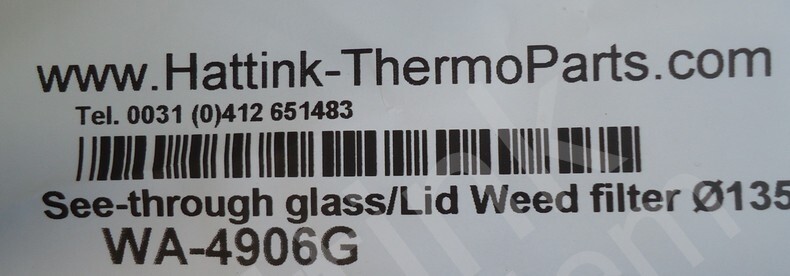 See-through glass/Lid Weed filter Ø135mm x6mm Clear Glass | Hattink ...